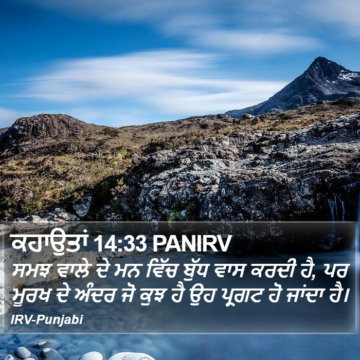 ਕਹਾਉਤਾਂ 14:33 PANIRV - ਸਮਝ ਵਾਲੇ ਦੇ ਮਨ ਵਿੱਚ