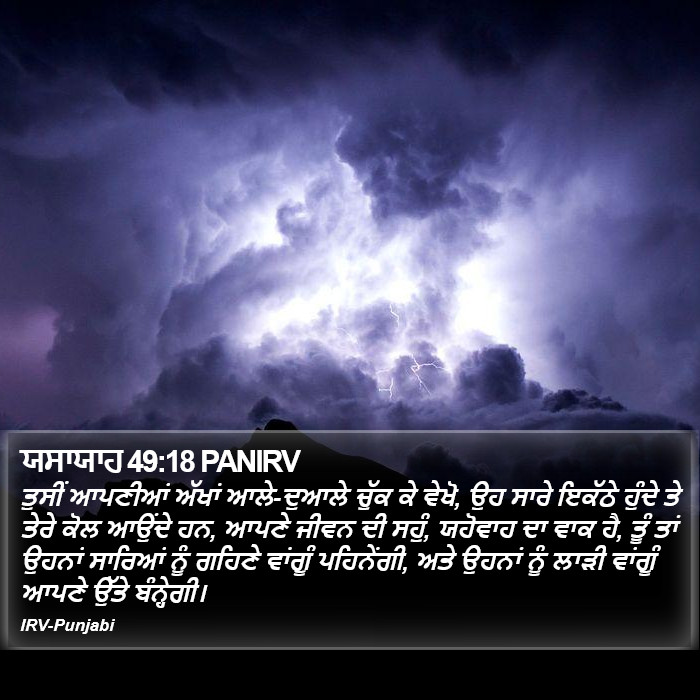 ਯਸਾਯਾਹ 49:18 PANIRV - ਤੁਸੀਂ ਆਪਣੀਆਂ